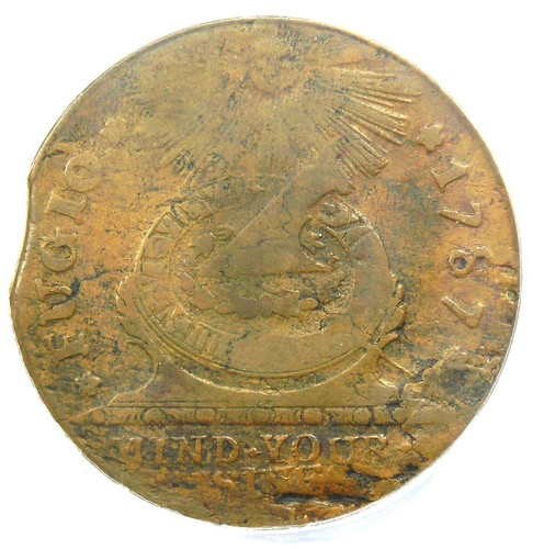 1787 Fugio Cent 1C Colonial Copper Coin - Certified ANACS F15 - Rare ...