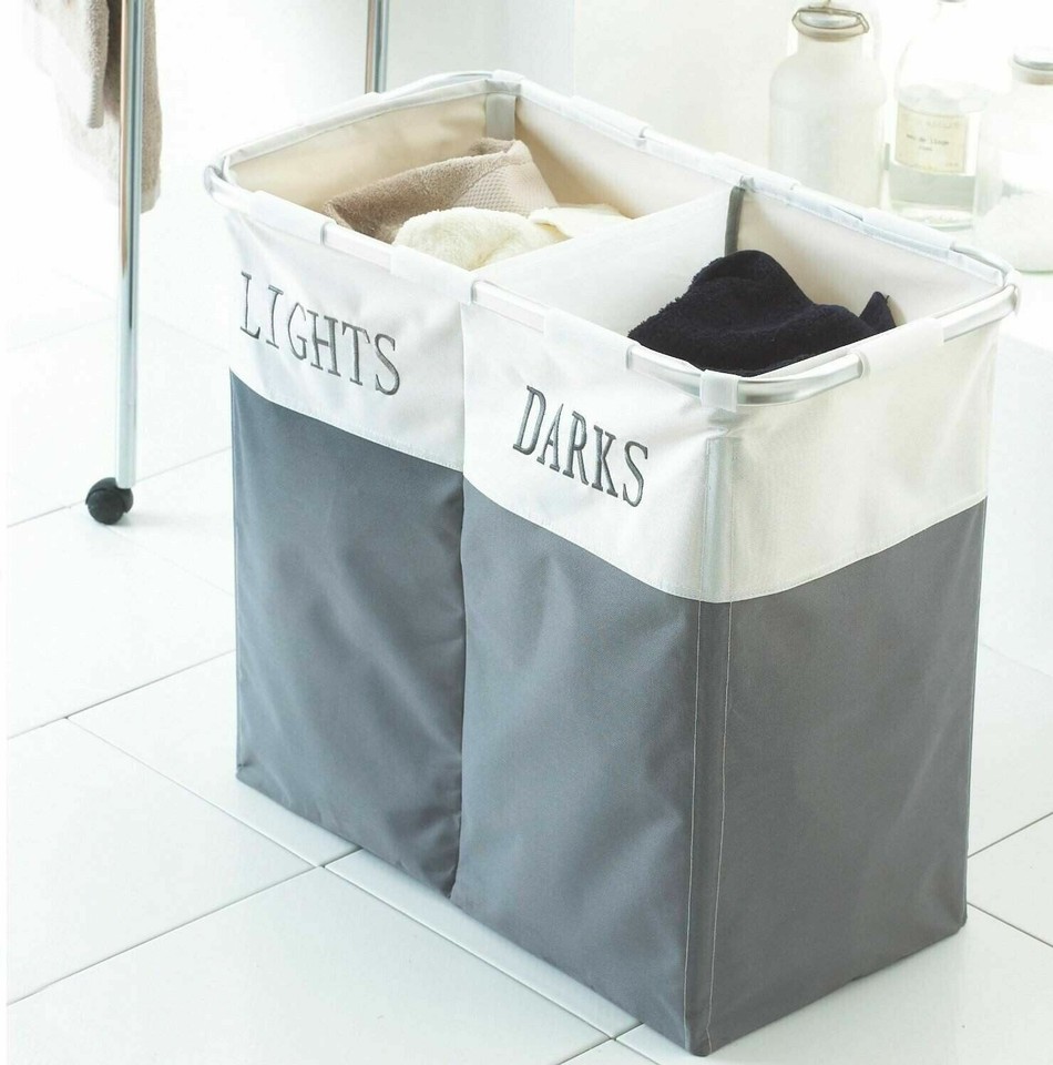 LARGE LAUNDRY BASKET WASHING CLOTHES BIN FOLDABLE STORAGE BAG HAMPER ...