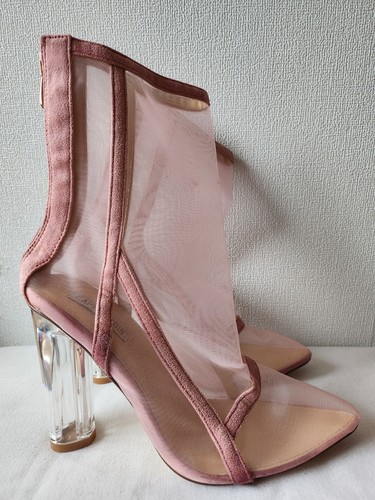Cape Robbin Pink Mesh Booties Acrylic Heels *PLEASE READ* Size 7 & 7.5 ...
