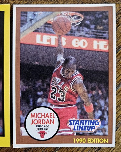 (2) 1990 KENNER STARTING LINEUP MICHAEL JORDAN SLU BASKETBALL CARDS EX ...
