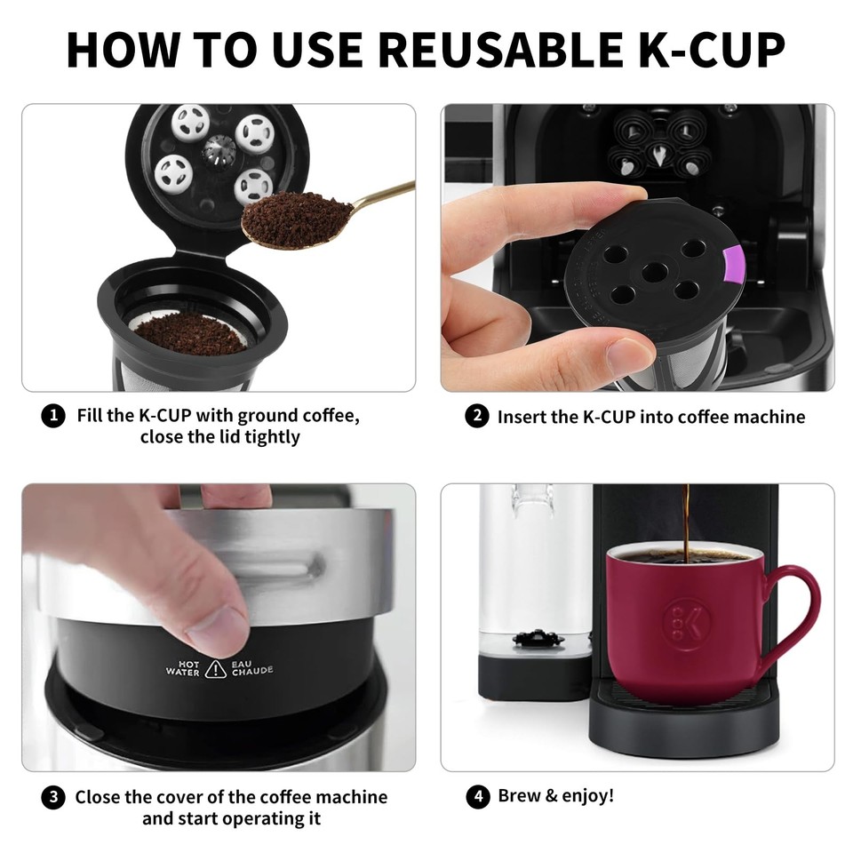 Reusable K for Keurig 2-Pack Universal K CUP Refillable Coffee Pods ...