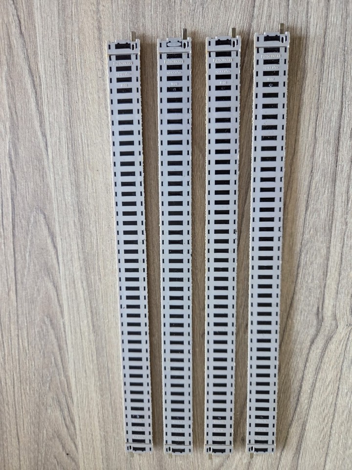 4 X Fleischmann N Gauge Profi Track Ballasted Straights 222mm Nickel ...