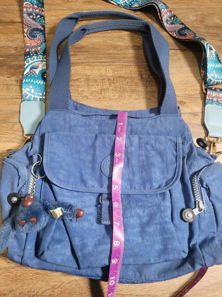 Kipling Felix Large Handbag Blue With Paisley Strap And Robyn Charm ...
