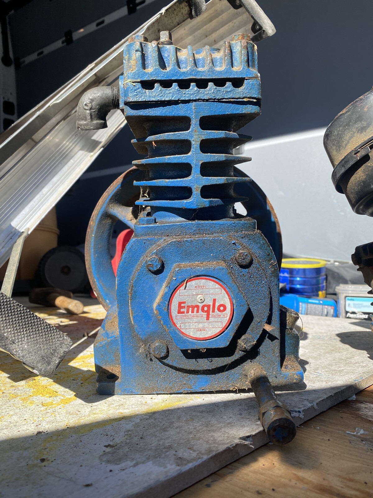 Emglo/Jenny KU Air Compressor Pump with Head Unloaders, Single Stage, 1 ...