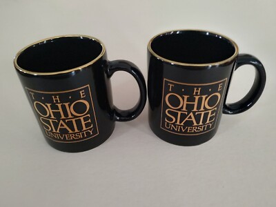 Vintage Pair Black/Gold OSU The Ohio State University Coffee Mugs ...