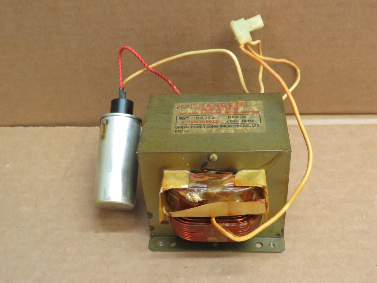 GE Microwave H.V. Transformer w/ Capacitor Part # WB20X10046 WB27X11096 ...