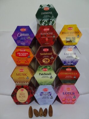 Hem ~ Backflow Incense Cones Total - 20-40 Cones Assorted Fragrances ...