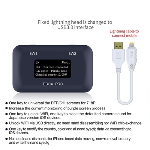 JC B-BOX C3 Pro DFU One Key To Purple for IOS A7-A11 IPhone IPad 2 3 ...