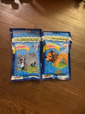 Micro Builder Elephant and Micro Builder Lion GRIN STUDIOS 2 pkg Lot | eBay