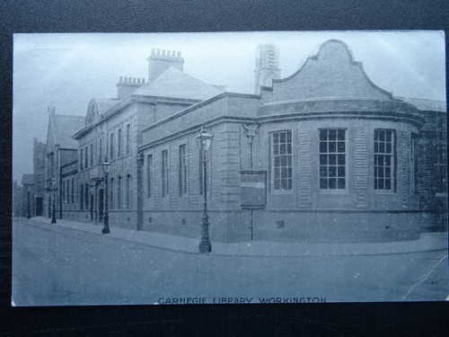 Cumbria WORKINGTON Finkle St. CARNEGIE LIBRARY (2) c1905 Postcard by ...