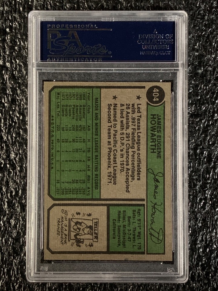 1974 Topps Baseball #404 Jim Howarth PSA 9 | eBay