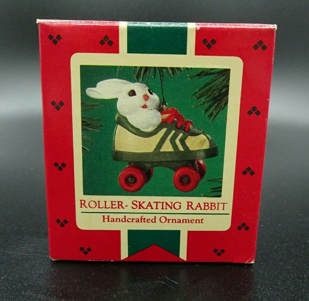 Vtg Hallmark Ornament 1984 Keepsake Roller Skating Rabbit 2"H x1 1/4"L ...