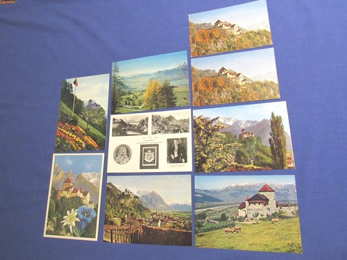 9 Liechtenstein Postcards Castle Vaduz Panorama 250 -Year 1958-1969 | eBay
