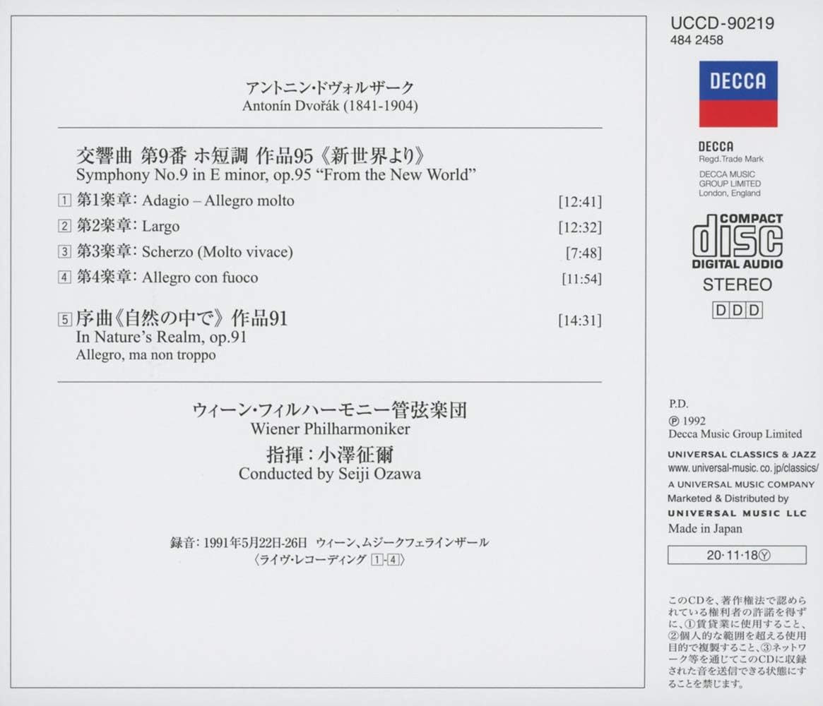 Ozawa Seiji Dvorak: Symphony No.9 . In Nature`S Realm Limited (CD) (UK ...