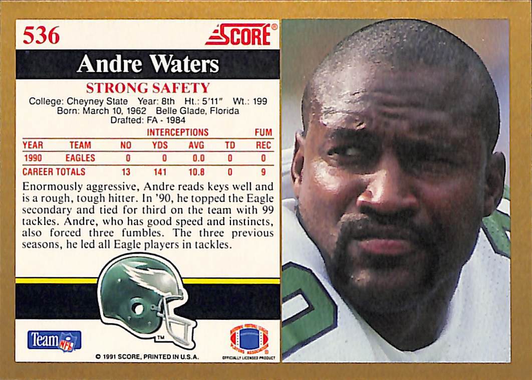 1991 Score - #536 Andre Waters for sale online | eBay