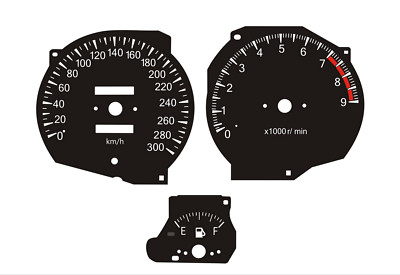 Speedometer Discs, Tachometer Mitsubishi 3000 GT MPH = km/h 300 km/h ...