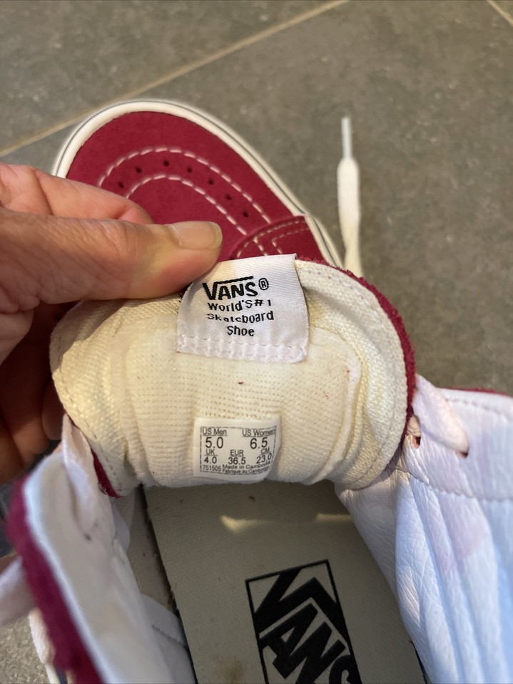 Vans Unisex Sk8 Hi Dark Raspberry Pink Mens 5 Women 6.5 old Skool Shoes ...