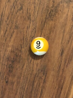 Mini Pool Ball #9 Yellow Stripe 1.5" Diameter Miniature Billiard ...