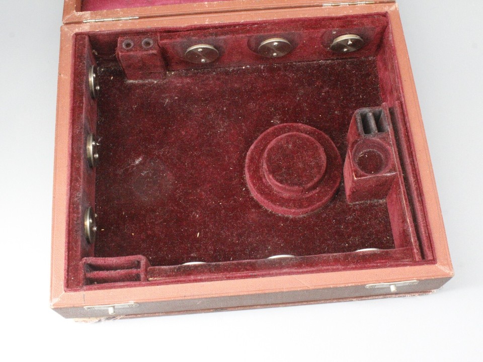 Leitz Microscope Polarising Chest Original Leather POL Objectives Box ...