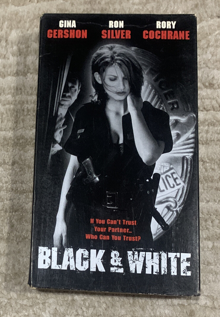 BLACK & WHITE (VHS 1990S) Rare Screener GINA GERSHON, RON SILVER, RORY ...