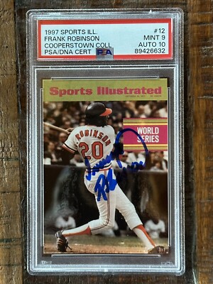 1997 SPORTS ILLUSTRATED MINI-COVERS HOF FRANK ROBINSON PSA/DNA 9 MINT w ...