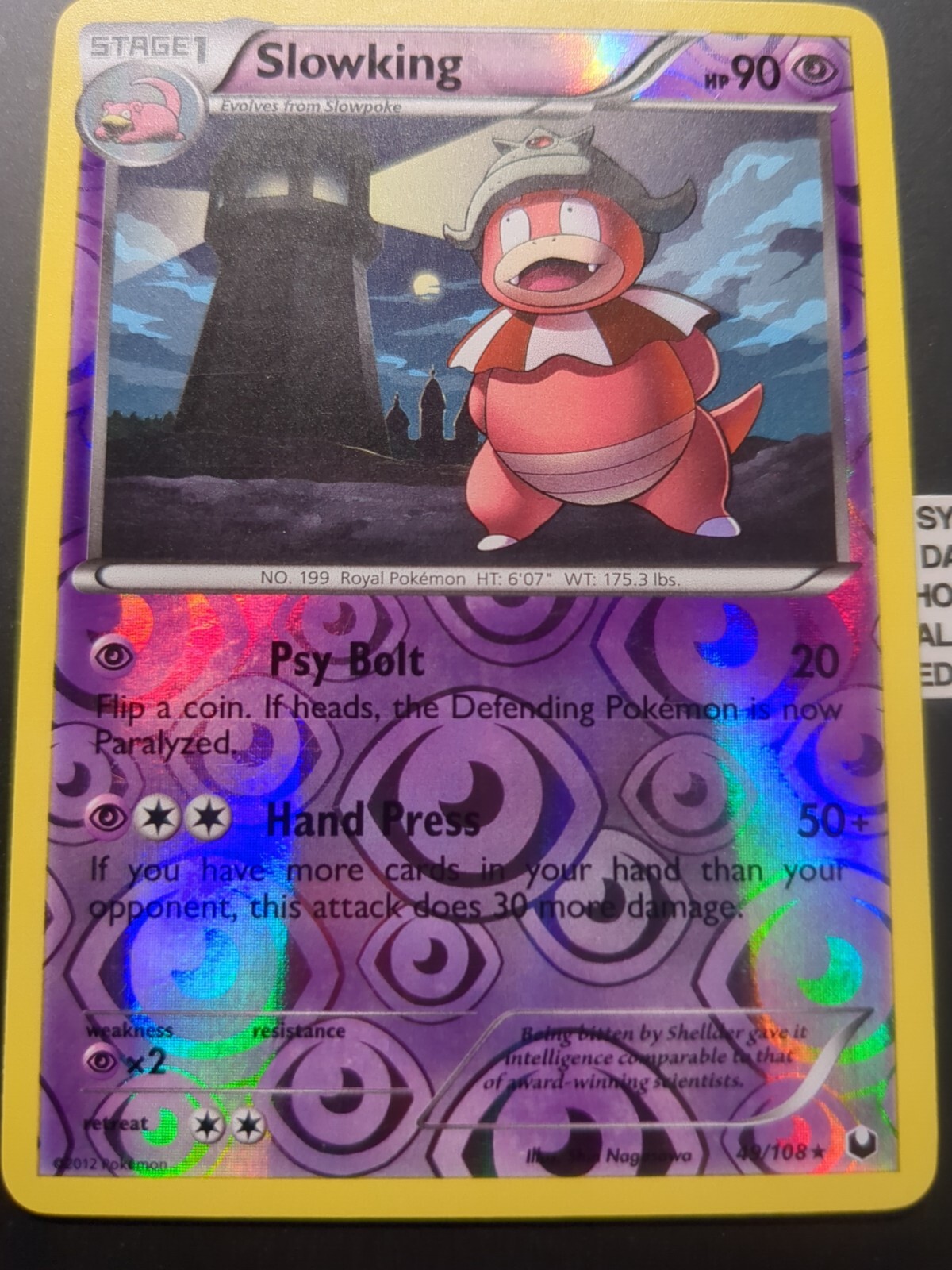 Pokemon - Slowking - 49/108 - Rare - Reverse Holo - BW - Dark Explorers ...