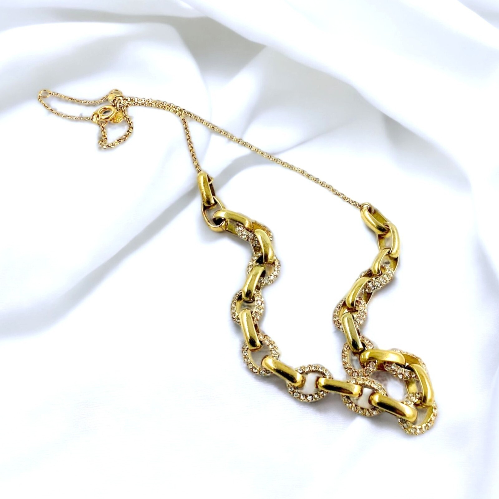Ann Taylor Chain Choker Necklace 18 in Gold Plated Pa… - Gem