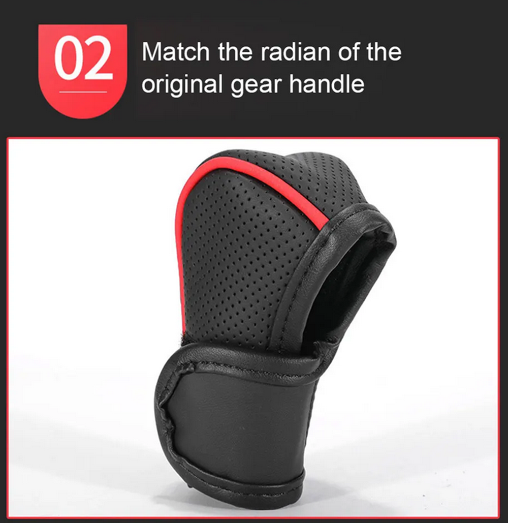 Black Car Gear Shift Collars Handbrake Knob Cover Non-Slip Protector ...