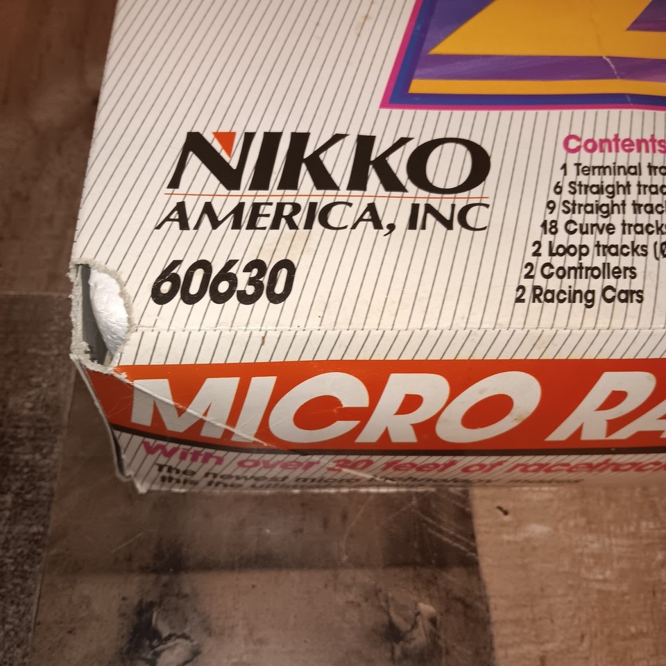 Vintage Nikko Micro Racers 60630 Slot Car Set Complete Track Box NO ...