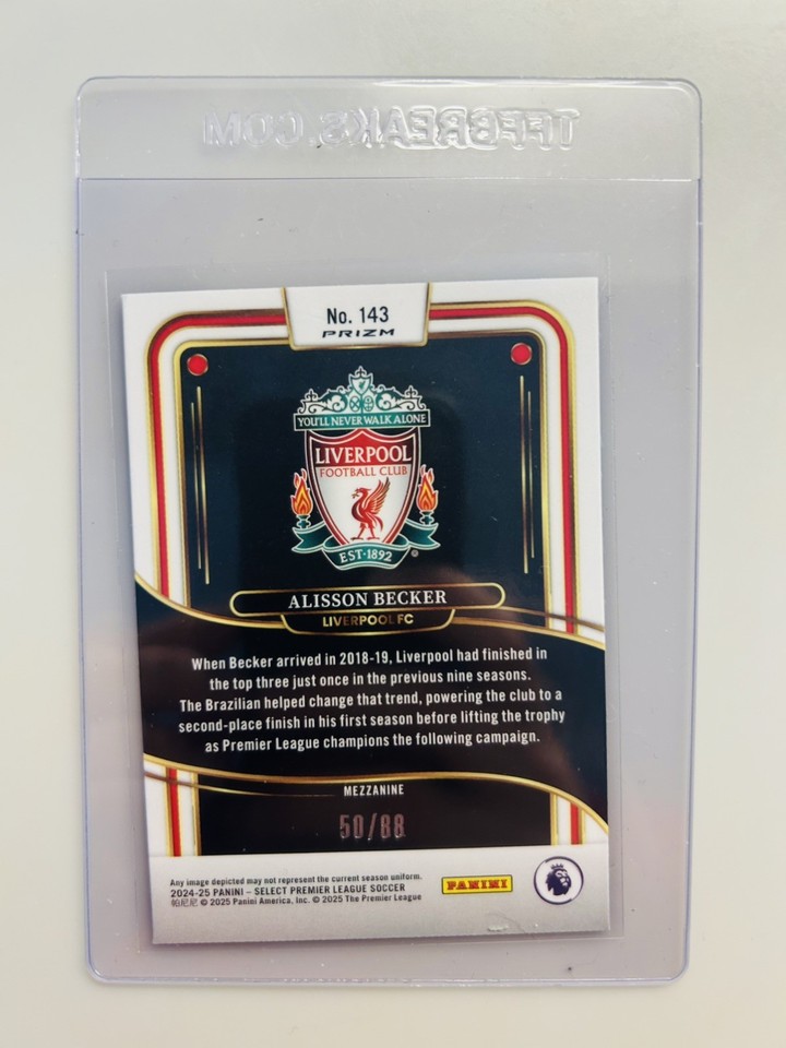 2024-25 Panini Select Alisson Becker Colour Match Red Wave /88 ...