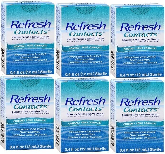 Refresh Contact Lens Comfort Moisture Drops 0.4 oz(Pack of 6) | eBay
