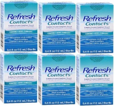 Refresh Contact Lens Comfort Moisture Drops 0.4 oz(Pack of 6 ...