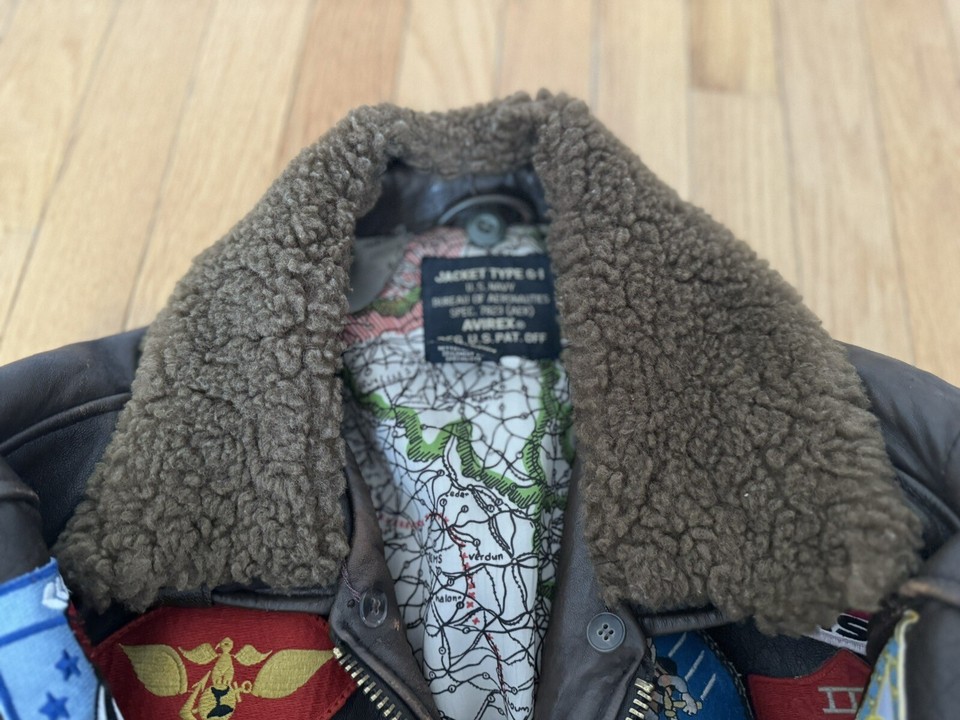 AVIREX Top Gun Style G-1 Bomber Flight Leather Jacket, Brown Size S | eBay