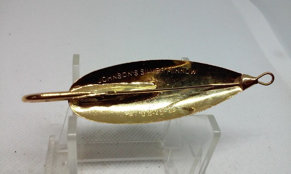 Vintage Johnson Silver Minnow Gold 2 1/2" Wiggler Wobble Spoon Fishing ...