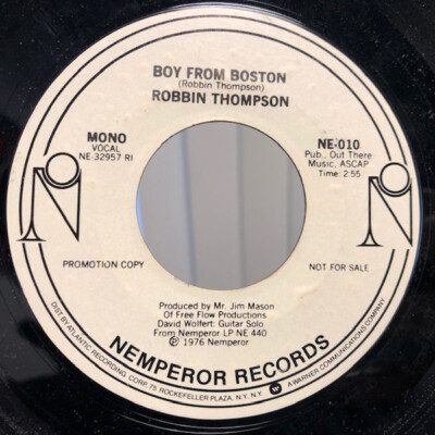 Robbin Thompson - Boy From Boston 1976 7", Single, Mono, Promo, Styrene ...
