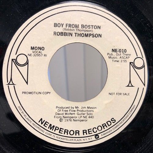 Robbin Thompson - Boy From Boston 1976 7", Single, Mono, Promo, Styrene ...