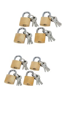 8 Small Metal Padlocks Mini Brass Tiny Box Locks Keyed Jewelry 3 Keys ...