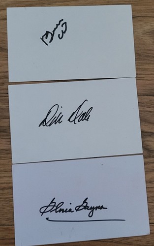 (3) Autographed Index Cards Music Great BRIAN WILSON DICK DALE & GAYNOR ...