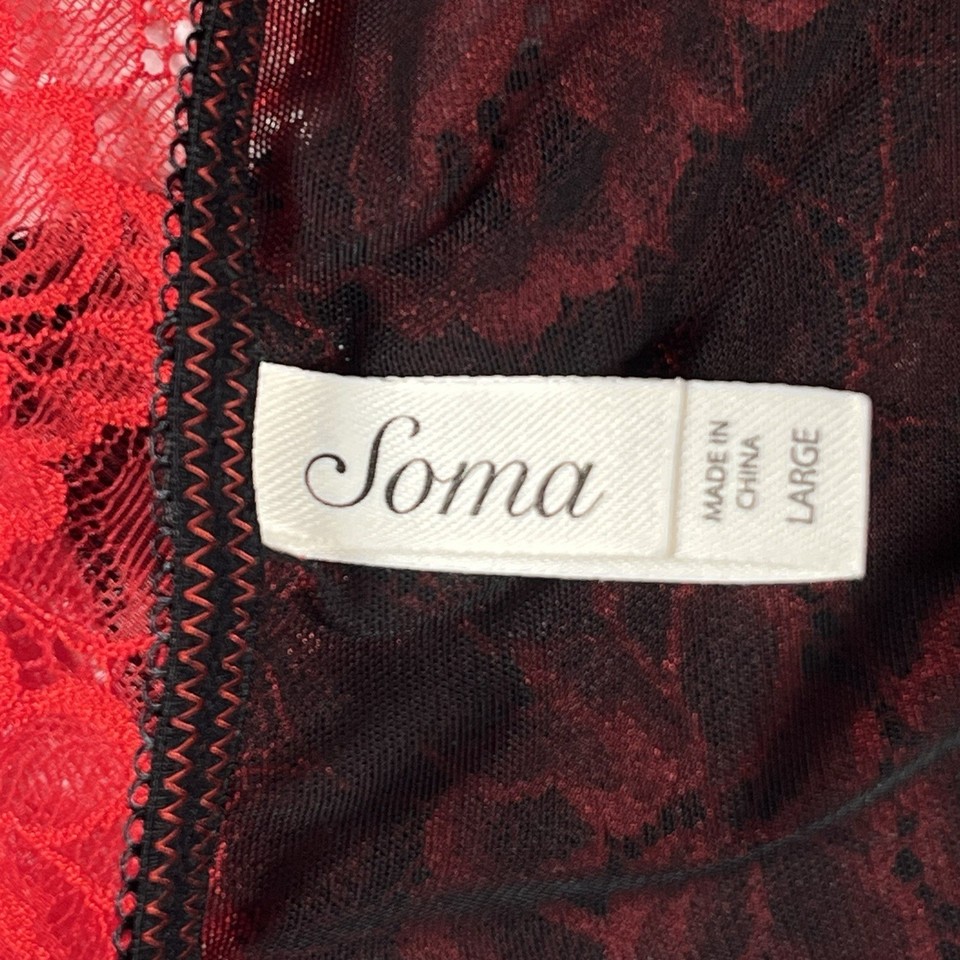 SOMA Red & Black All over Lace Panties Size Large | eBay