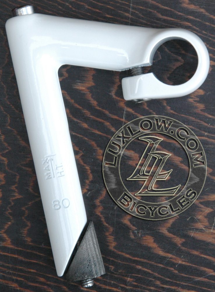 White Alloy FIXIE Bicycle Quill Stem 22.2mm Vintage Fixed Gear Track ...