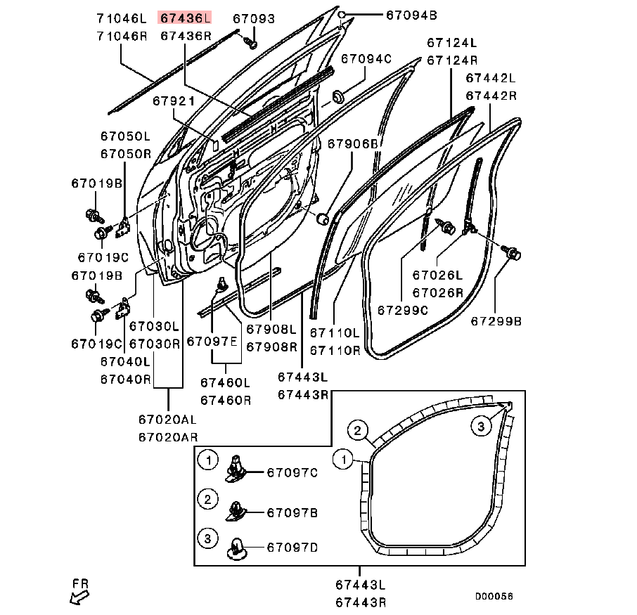 FRONT DOOR BELT WEATHERSTRIP INNER MITSUBISHI OUTLANDER CW6W MK2 3.0 | eBay