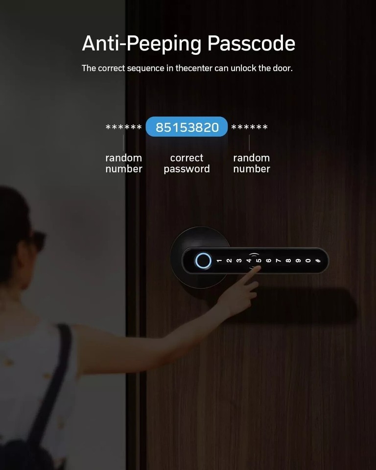TMEZON Smart Door Lock Fingerprint Keyless Door Lock with Handle Free ...