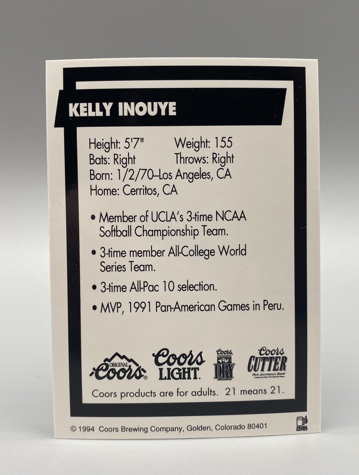 Vintage Kelly Inouye 1994 Coors Extra Gold Colorado Silver Bullets ...