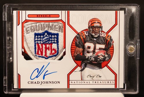 CHAD JOHNSON 2020 National Treasures Colossal NFL Shield LOGO PATCH ...