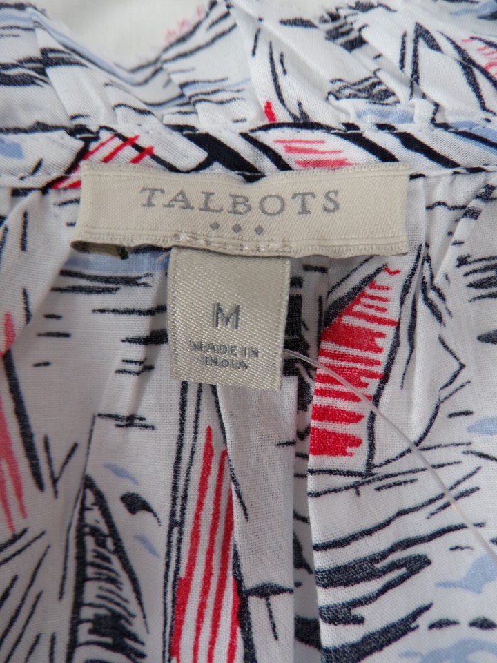NWT NEW SUMMER TALBOTS FACTORY SZ MEDIUM SAILBOATSLEEVELESS COTTON TOP ...