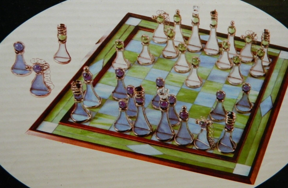 Colored Glass Chess Set