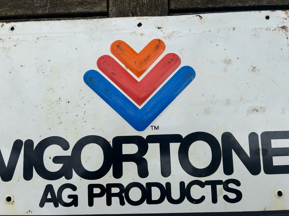 Embossed Metal Vigortone Ag Products Sign/Price Board, Press Sign Co ...