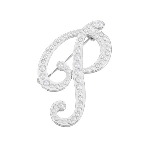 Letter Brooch Pins, Pearl Initial Alphabet P Pin, Silver Tone | eBay ...