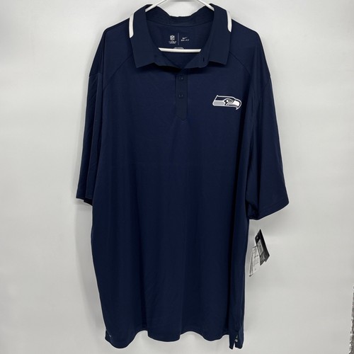 Nike On Field Seattle Seahawks Polo Shirt Mens 4XLT Blue Dri-Fit ...