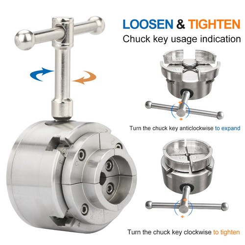 4 Jaw Self Centering Lathe Chuck for CNC Milling Machine w 1-Inch x ...